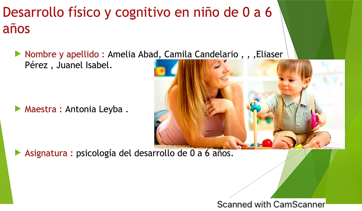 Desarrollo físico y cognitivo en niño - Psicología del Desarrollo II - Studocu