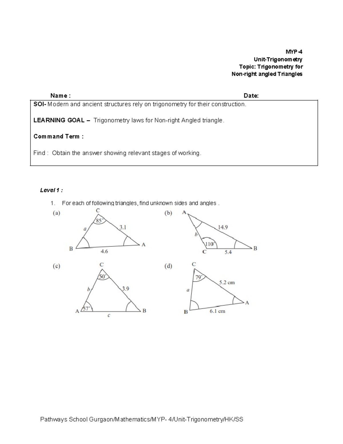 1710306887426 - Assessment - MYP- Unit-Trigonometry Topic: Trigonometry ...
