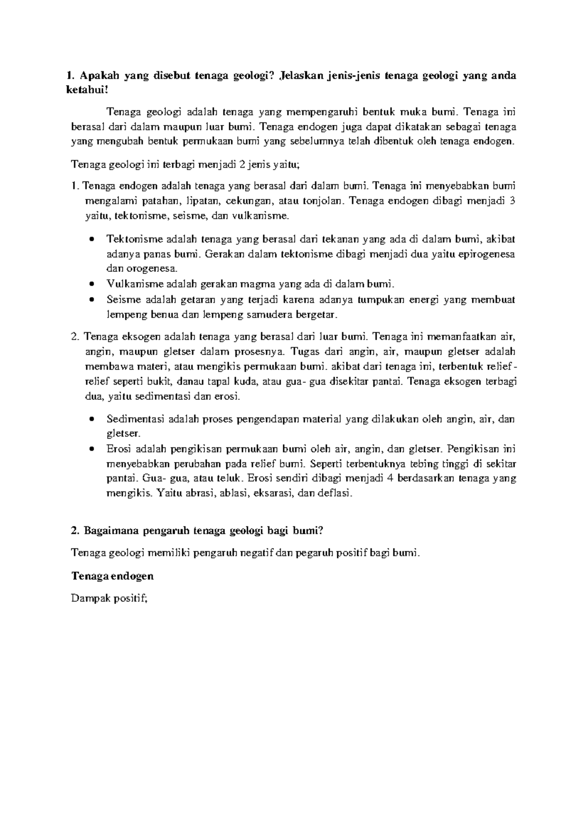 Materi Tenaga Geologi - Apakah yang disebut tenaga geologi? Jelaskan ...