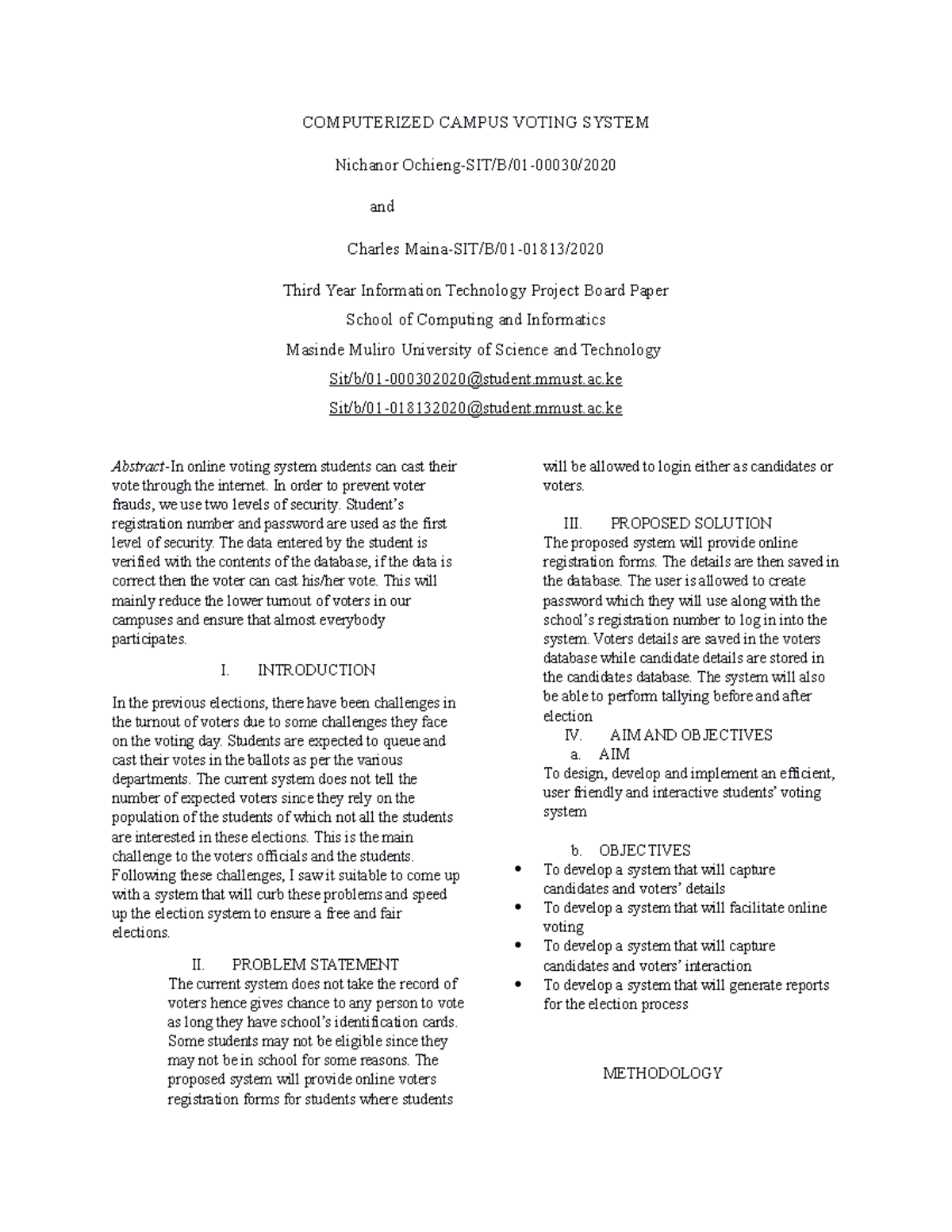 Online Campus Voting System - COMPUTERIZED CAMPUS VOTING SYSTEM ...