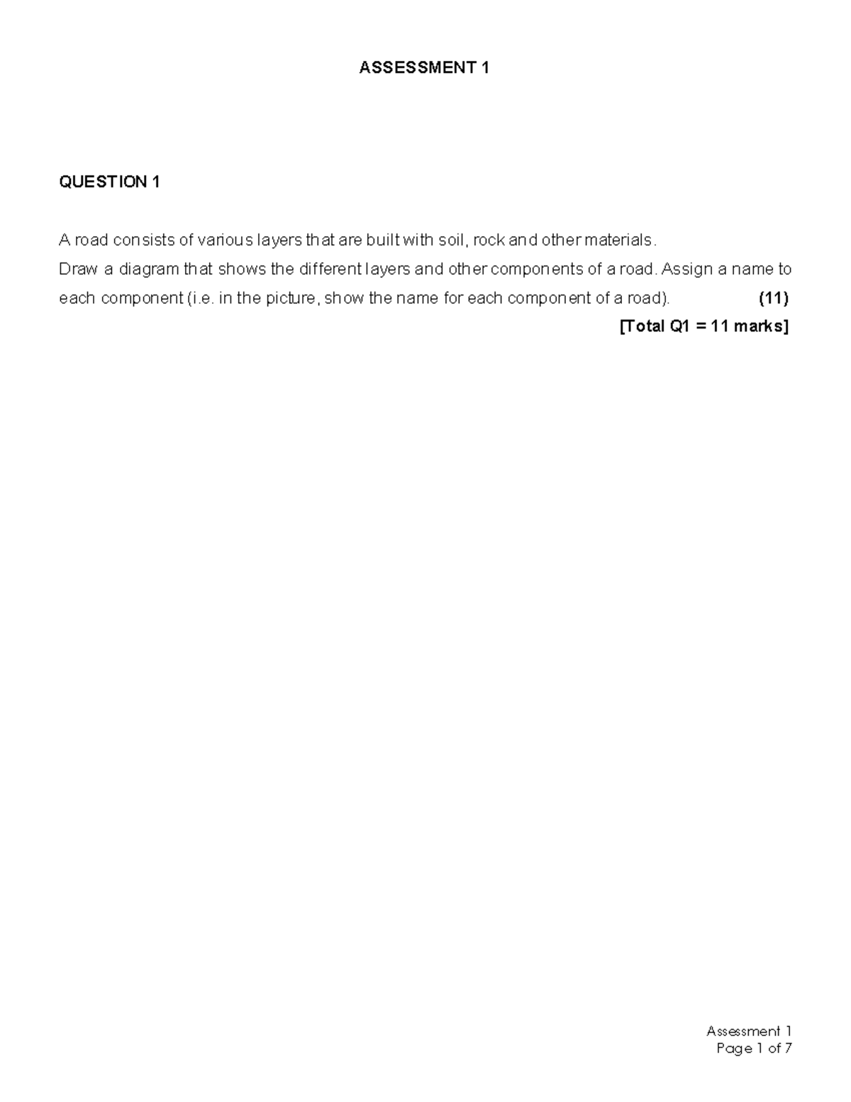 Assessment 1 - Practice exam - Assessment 1 ASSESSMENT 1 QUESTION 1 A ...