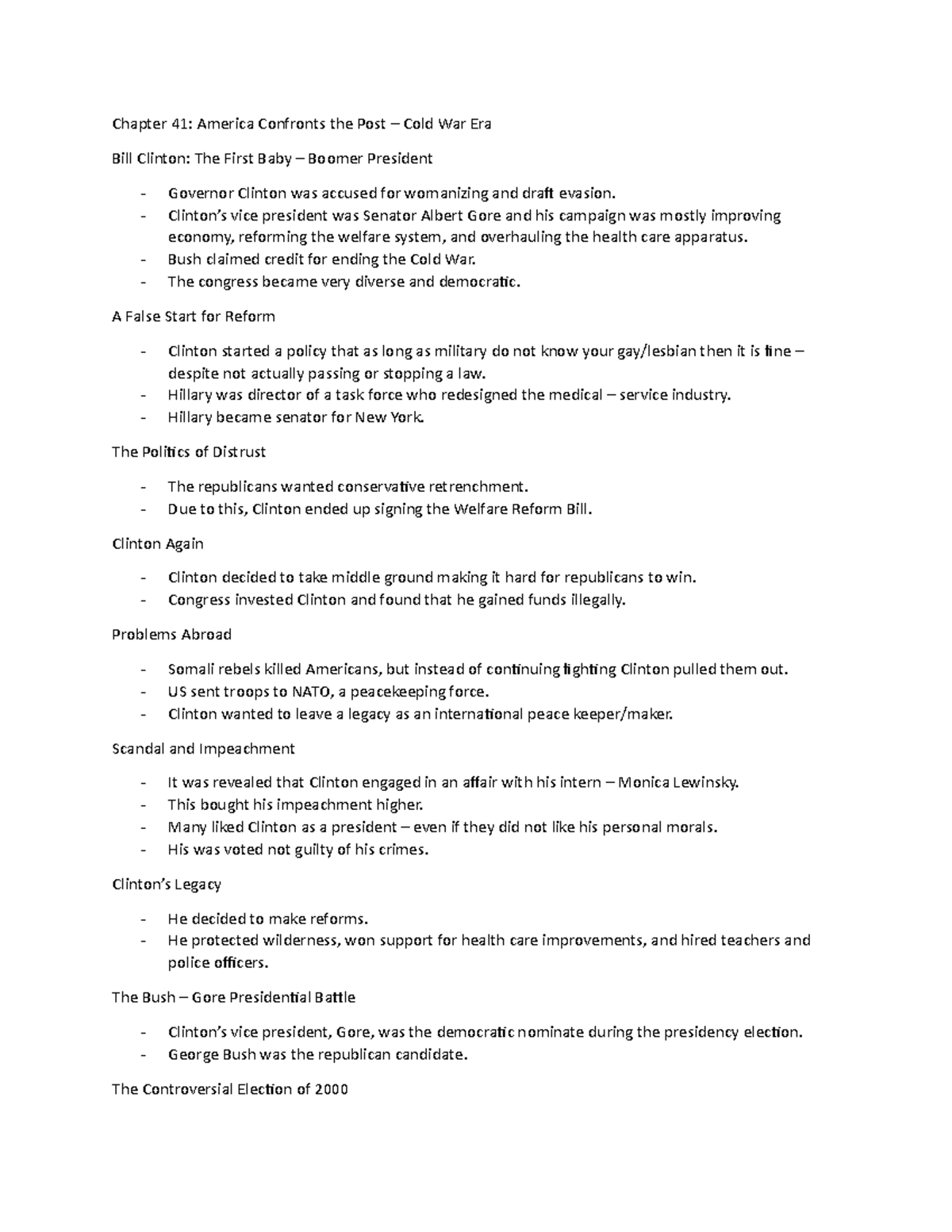 Chapter 41 - Chapter 41: America Confronts the Post – Cold War Era Bill ...