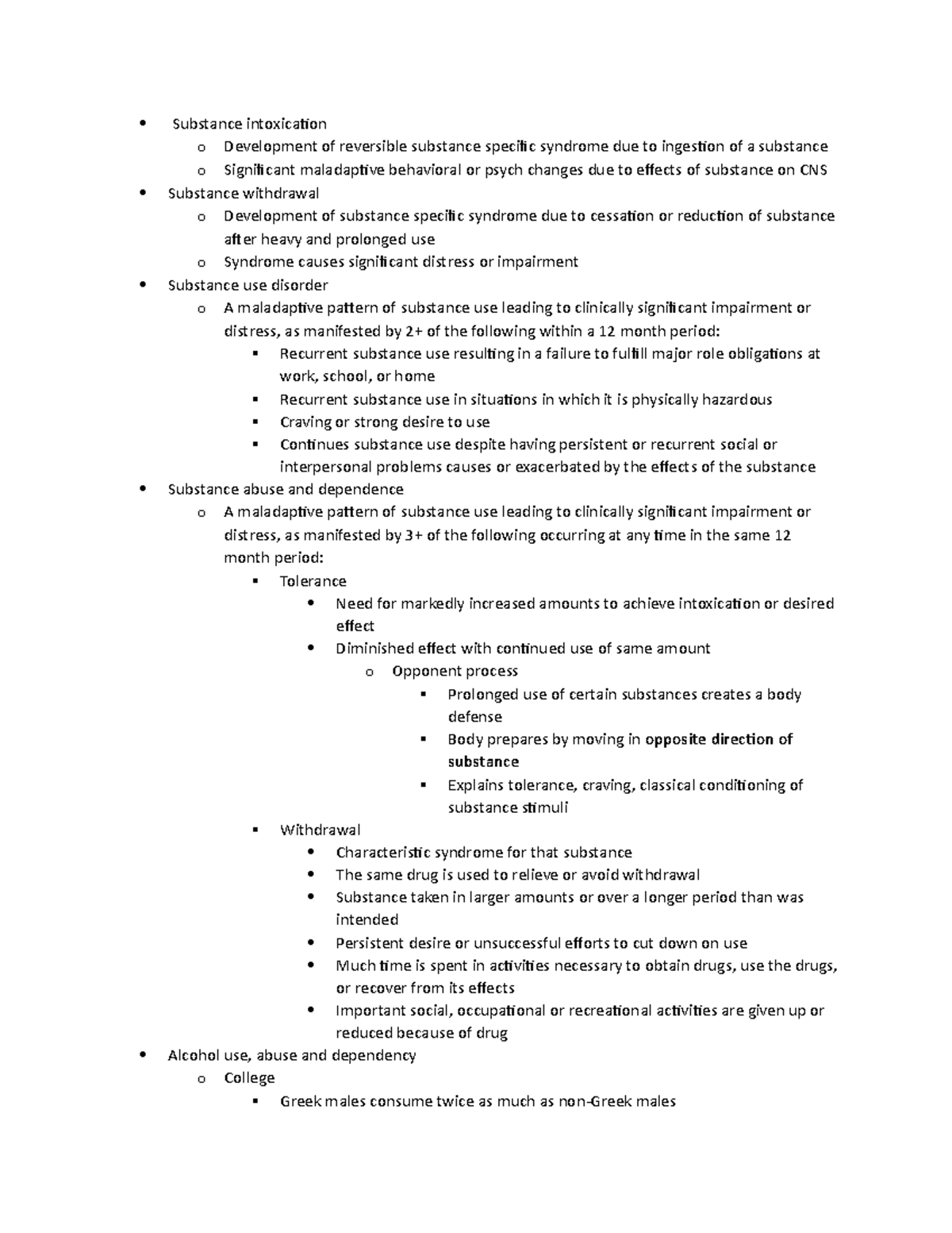 Substance notes - Denise M. Martz - Substance intoxication o ...