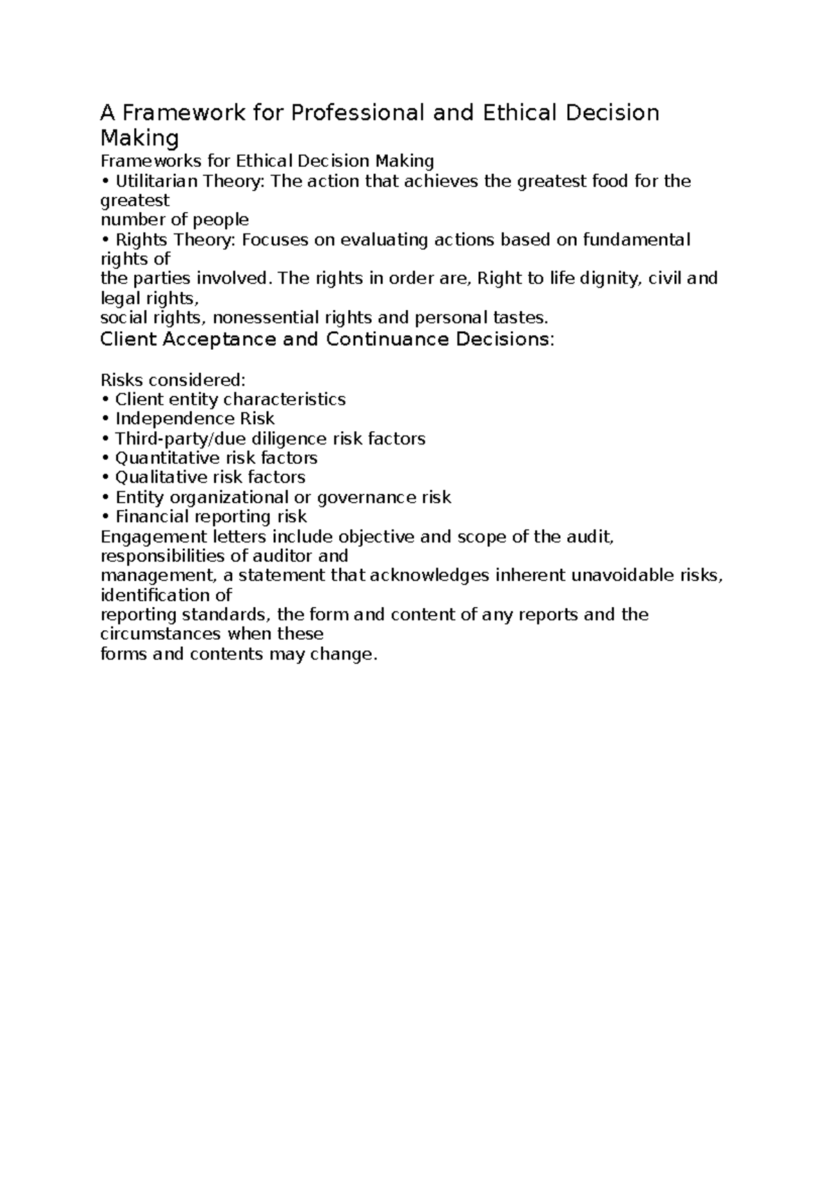 A Framework for Professional and Ethical Decision Making - A Framework ...