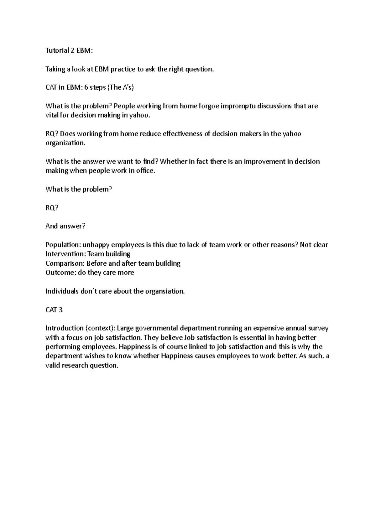 Tutorial Notes week 2 and 4 - Tutorial 2 EBM: Taking a look at EBM ...