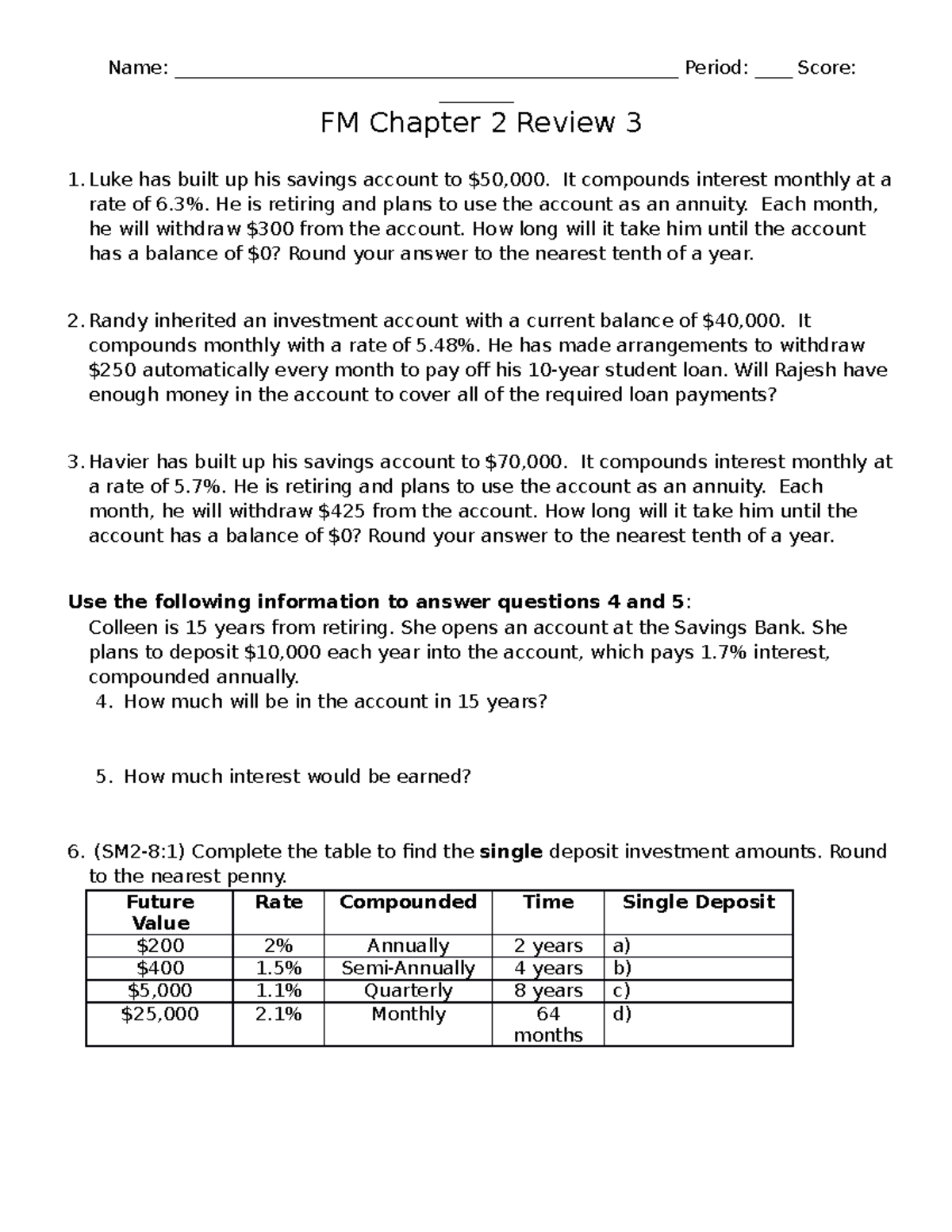 Fm chapter 2 review 3 - Gggv - Name ...