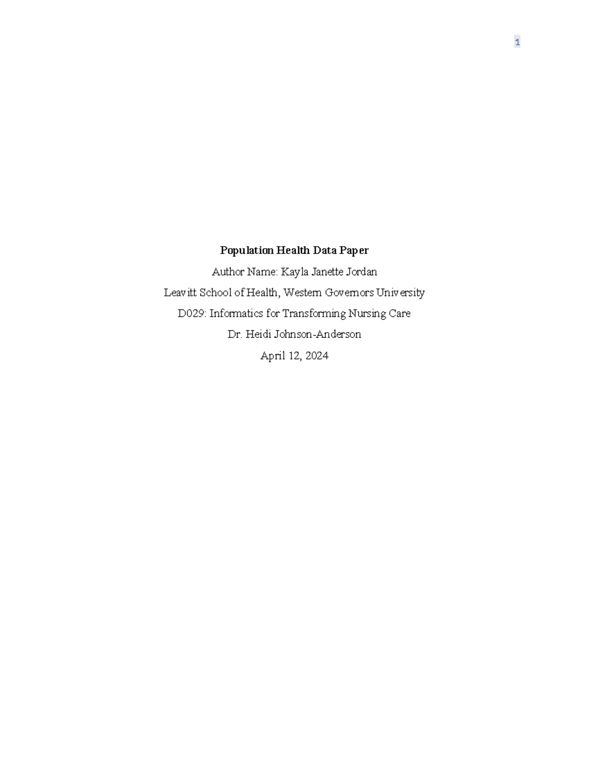 D029 Population Health Data Paper - Population Health Data Paper Author ...