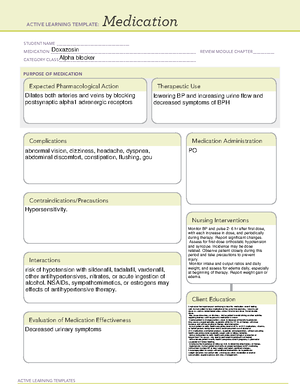 Olanzapine - ATI med sheet - ACTIVE LEARNING TEMPLATES Medication ...