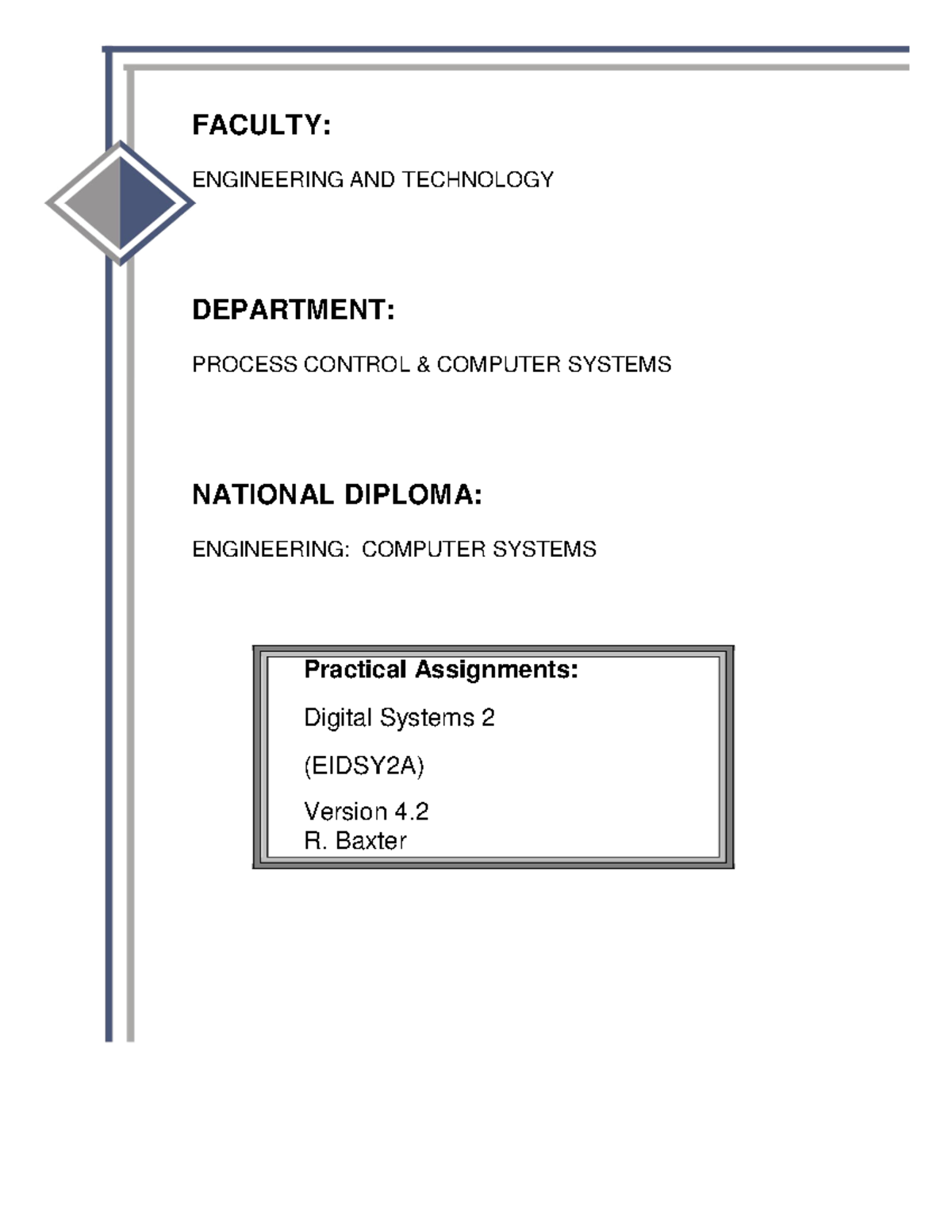 Digits 2 practical guide - Warning: TT: undefined function: 32 FACULTY ...