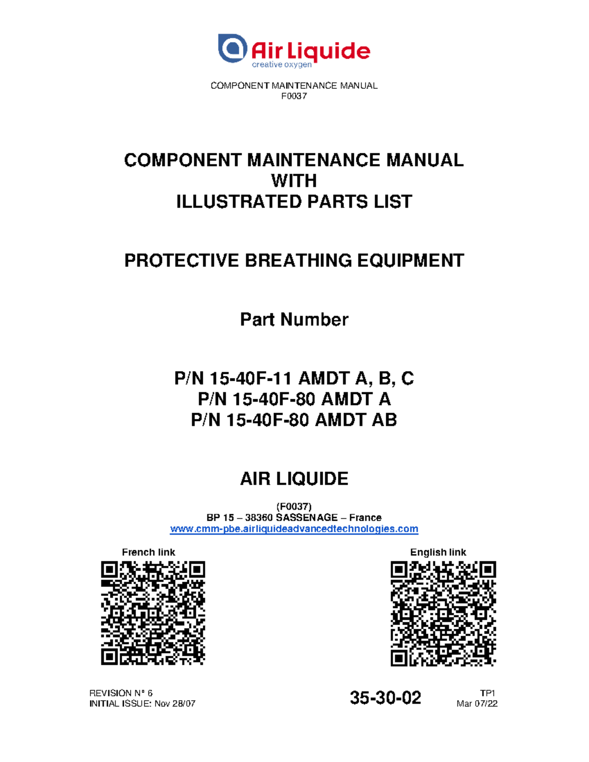 CMM 35-30-02 Rev6 F0037 29 - F REVISION N° 6 TP INITIAL ISSUE: Nov 28/ ...
