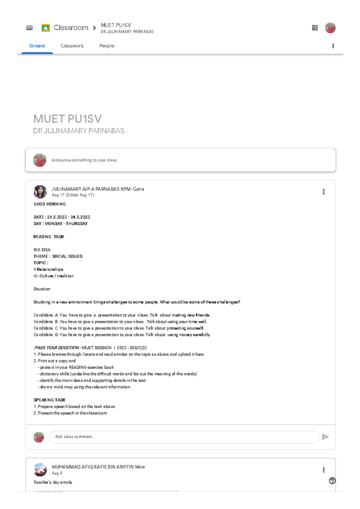 Challenges IN NEW Environment - JULINAMARY A/P A PARNABAS KPM-Guru Aug 17 (Edited Aug 17) GOOD ...