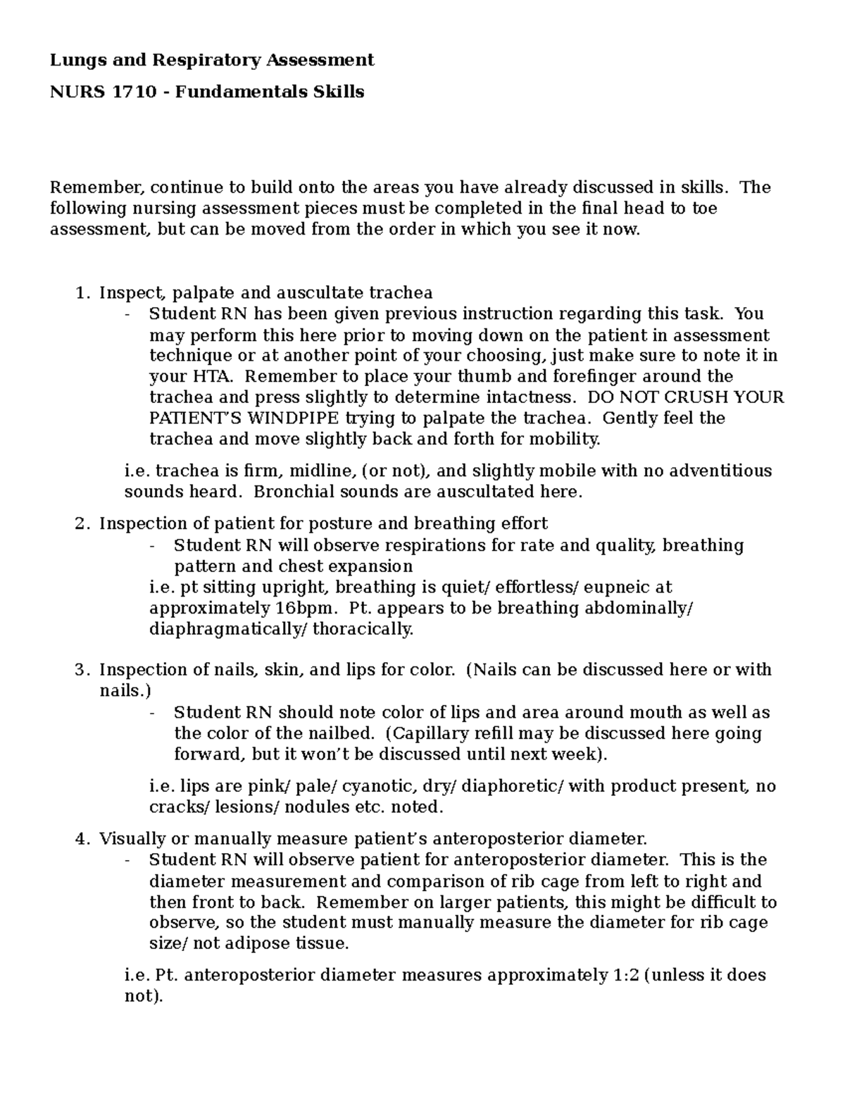 Lungs Respiratory Assessment Master - Lungs and Respiratory Assessment ...