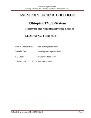 Develop computer keyboard skill - HARDWARE AND NETWORKING SERVICE LEVEL – I Based on March 2022 ...