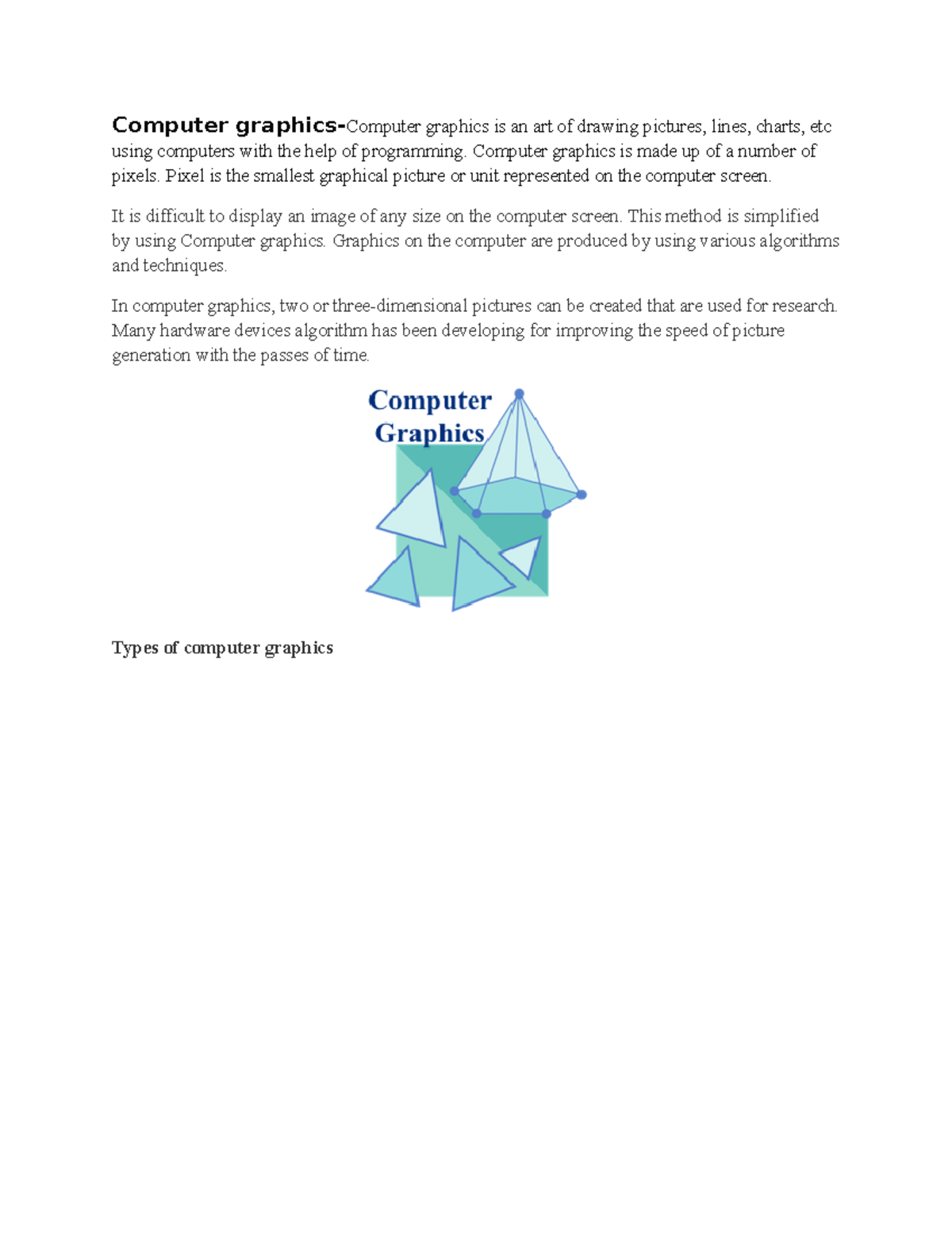 Computer graphics - esrwef - Computer graphics-Computer graphics is an ...