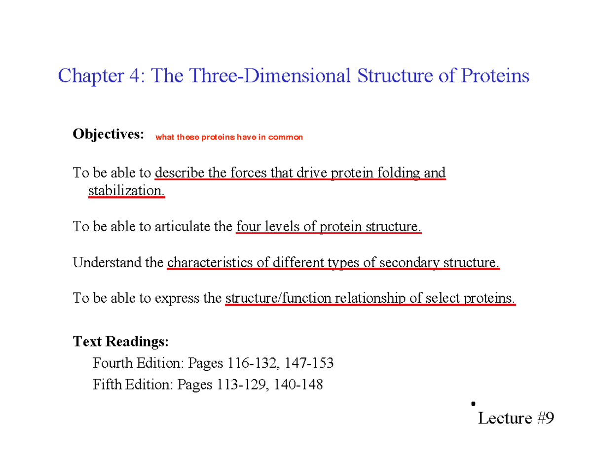 Module 04lecturenotes - Chapter 4: The Three-Dimensional Structure of ...