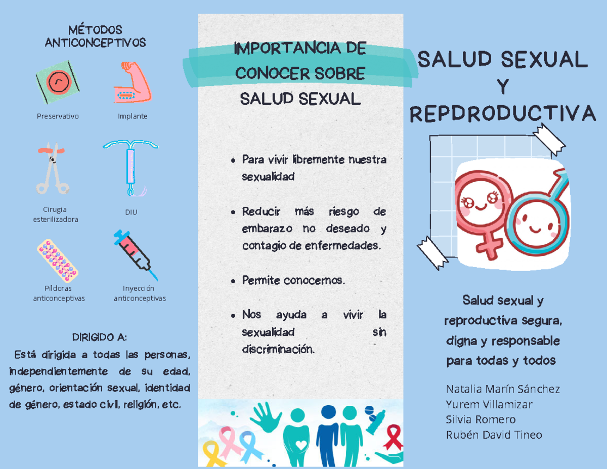 Folleto Salud Sexual Y Reproductiva Salud Sexual Y Repdroductiva