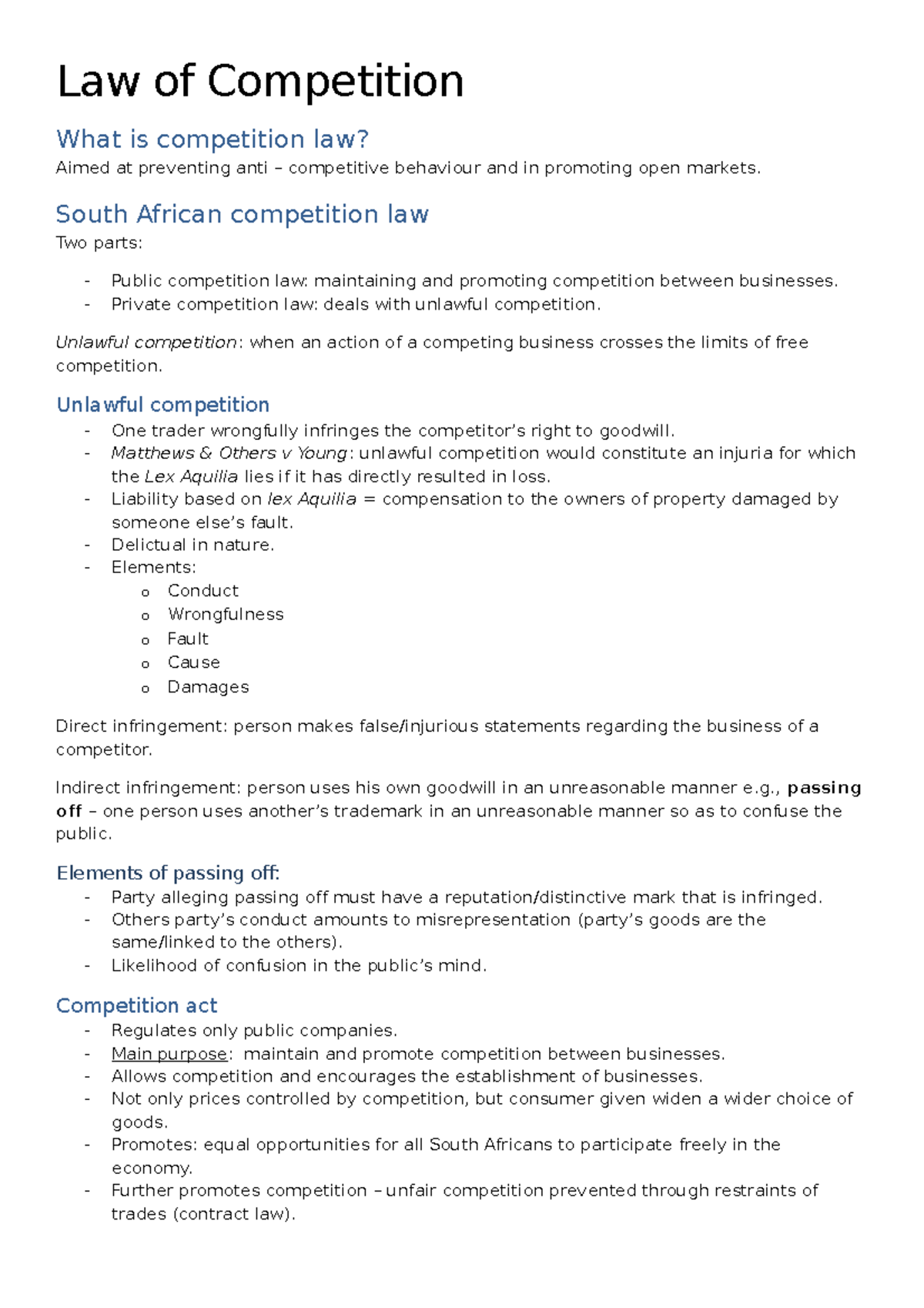 Law of Competition - Law of Competition What is competition law? Aimed ...