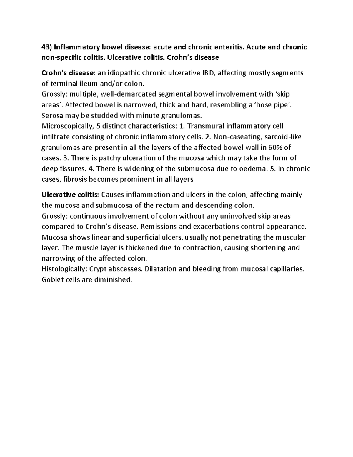 Pathoanatomy 43 - Grade: 5 - 43) Inflammatory bowel disease: acute and ...