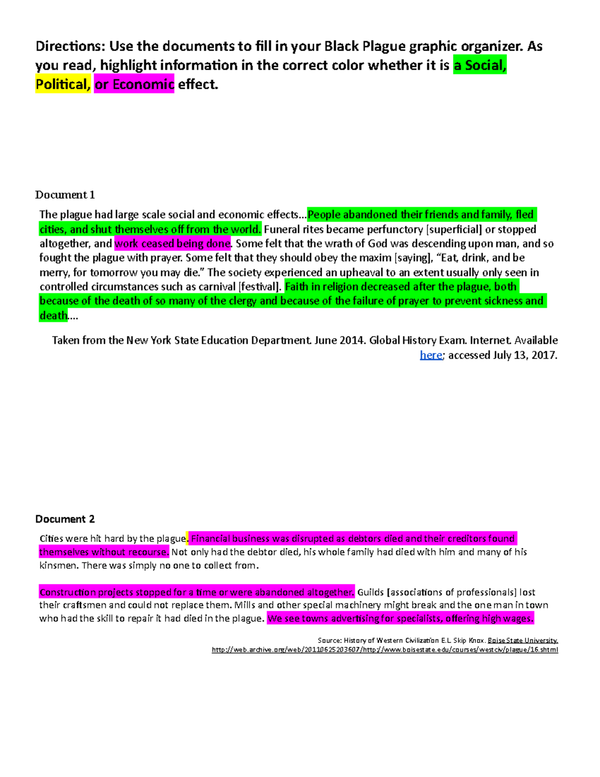 Plague Documents for Plague Stuff in the class of science thingy laa ...