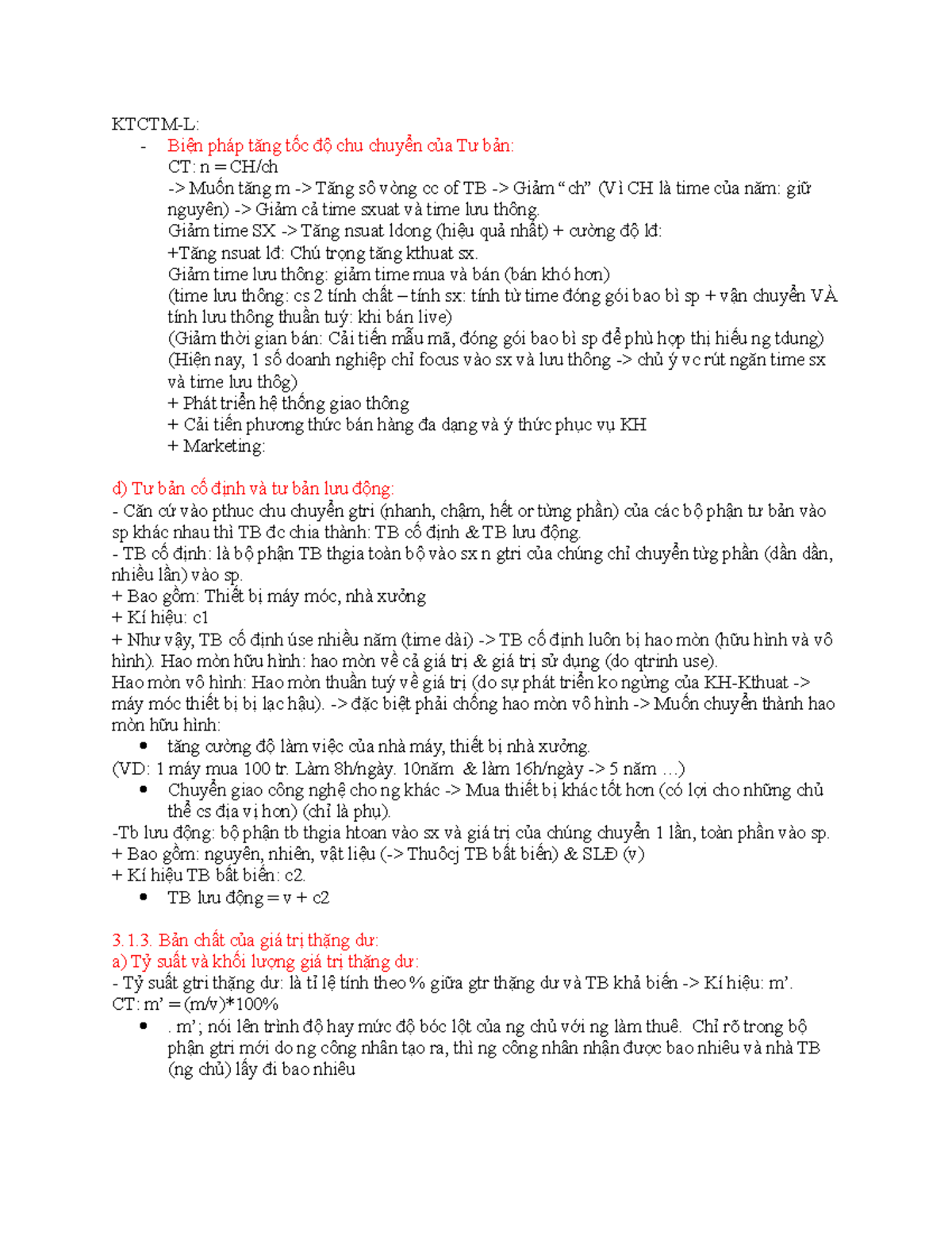 Ktctm-L - Kinh tế chínhtrij Mac LÊNIN - KTCTM-L: Biện pháp tăng tốc độ chu chuyển của Tư bản: CT ...