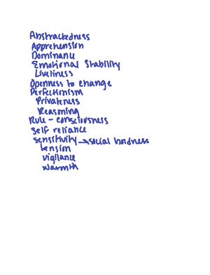 Modern Trait Theory - The trait concept Personality traits refer to ...