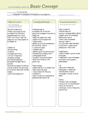 ALT - Expected Physiological changes during pregnancy - ACTIVE LEARNING ...