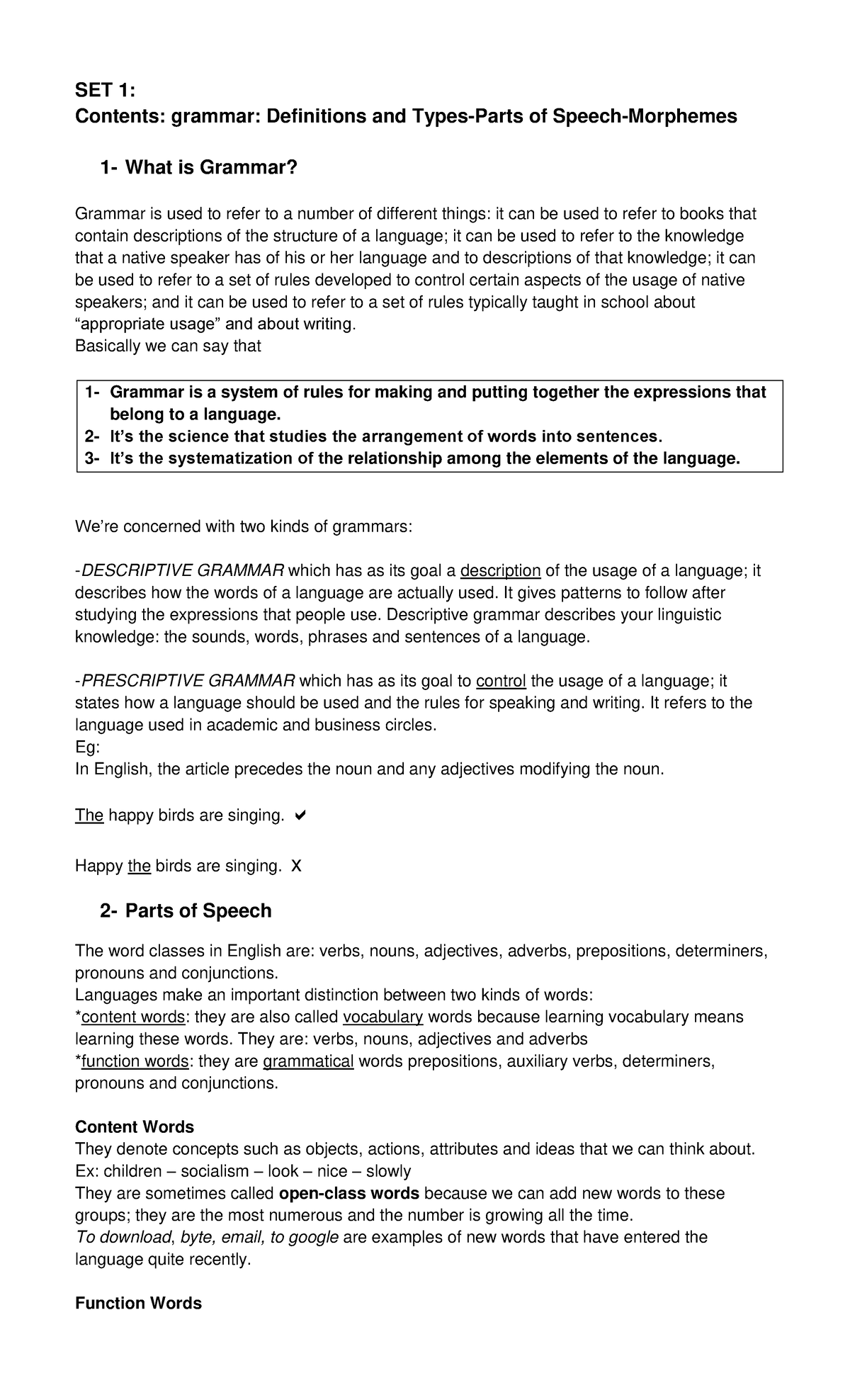 SET 1-grammar - Teoría de grammar - SET 1: Contents: grammar ...