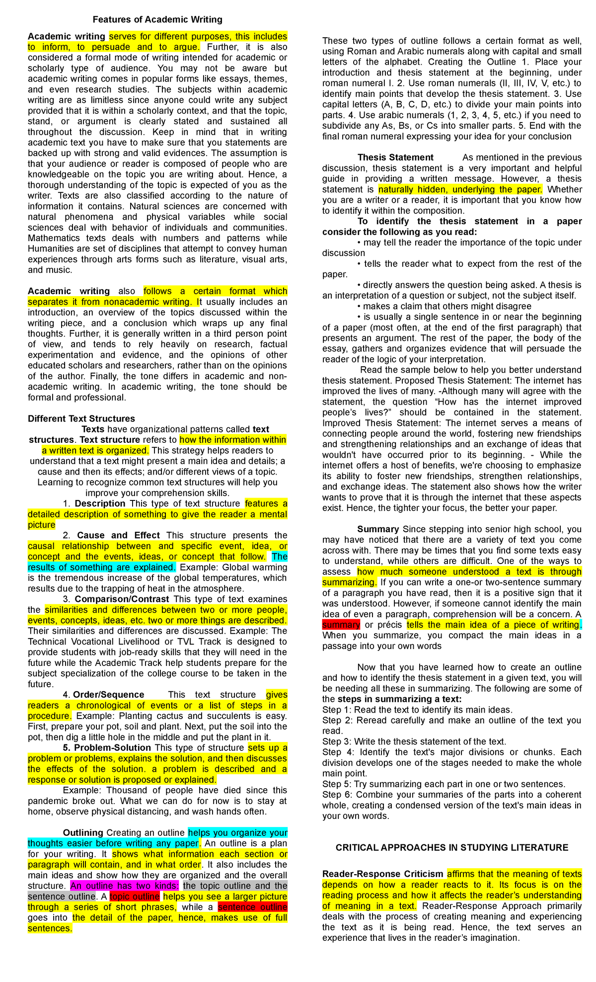 Academic-Text - Features of Academic Writing Academic writing serves ...