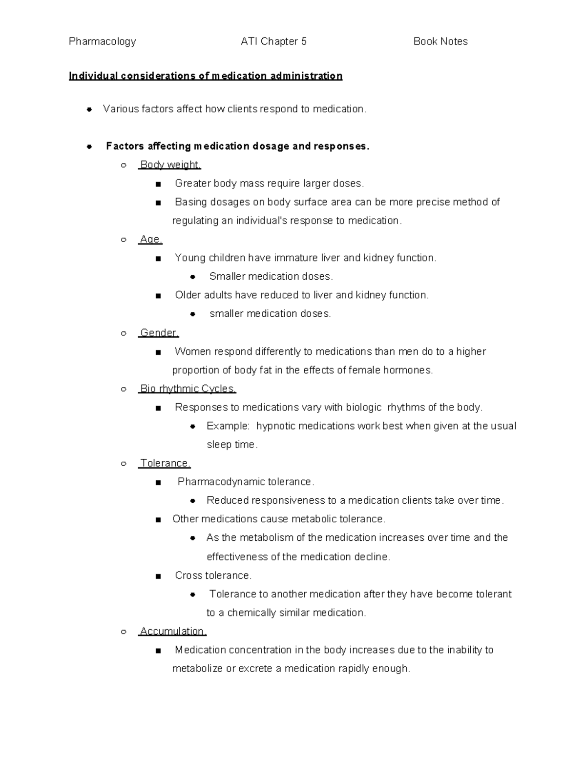 Pharm ch6 ATI Book notes - Pharmacology ATI Chapter 5 Book Notes ...