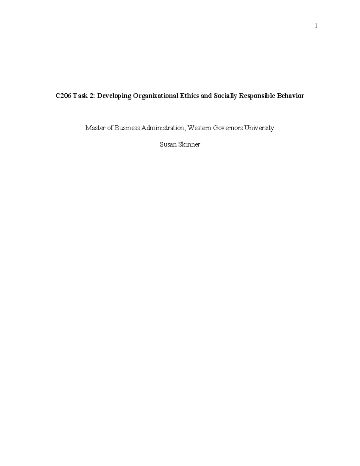 C206 Task 2 - task 2, passed - C206 Task 2: Developing Organizational ...