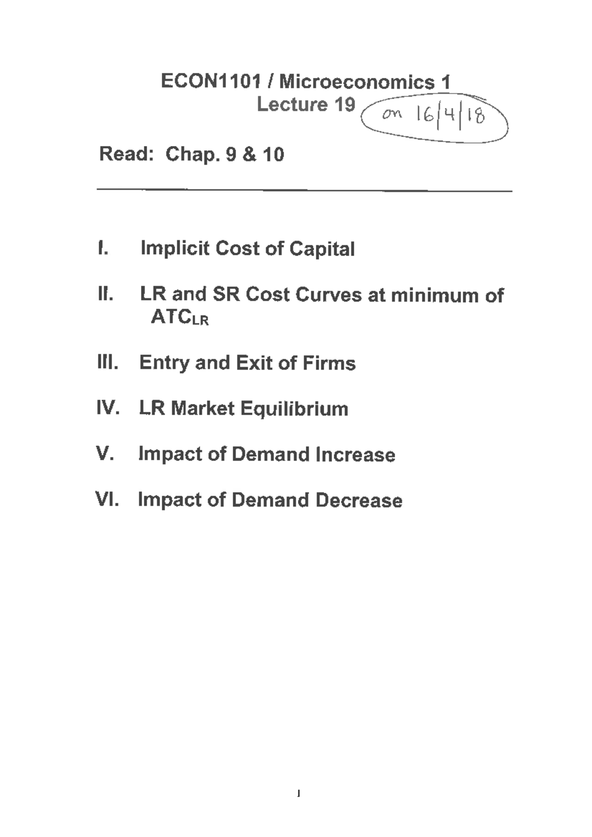 Week 7 16 20 Apr Lecture Slides ECON1101 1 Lecture 19 IENW Read