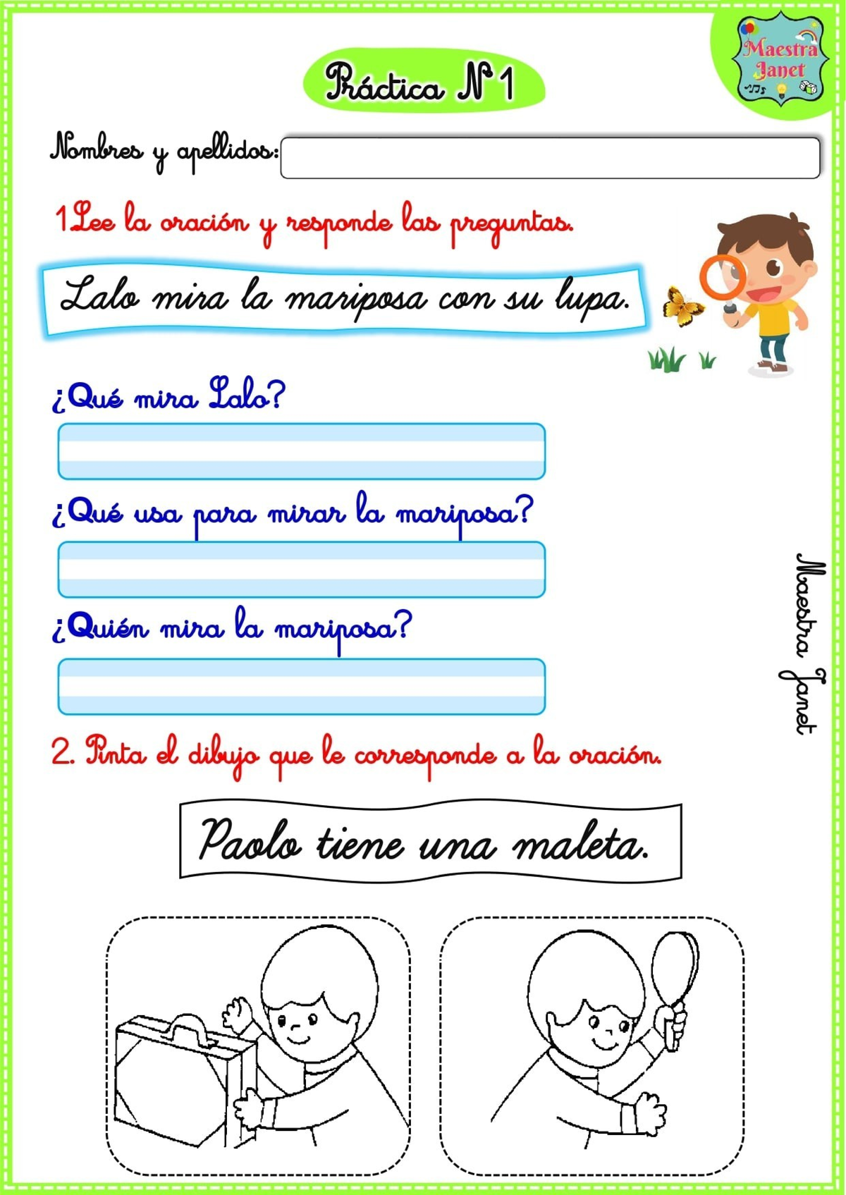 Fichas PARA Reforzar LA Lectura EN LOS Estudiantes DE 1° Y 2° Grado ...