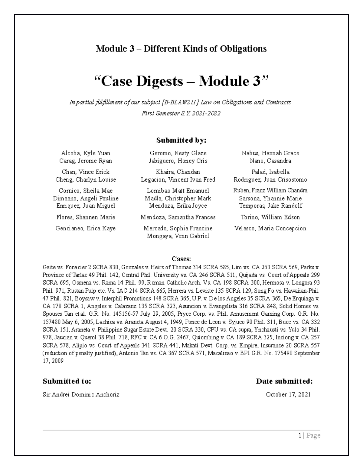Mongaya BSM21 Module 3-Case Digests - Module 3 – Different Kinds of ...