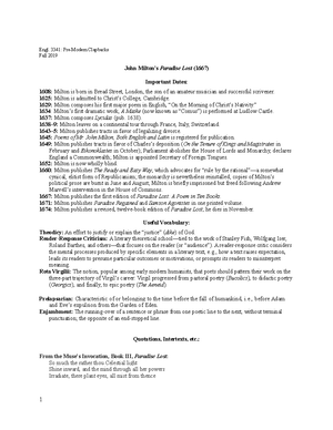 Brit Lit Before 1800 Notes Week 13 - British Literature Notes 11/19 ...