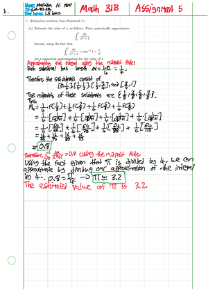 Math 31B - Worksheet 7 - Professor Andrews - MATH 31B - ϭ Ϯ - Studocu