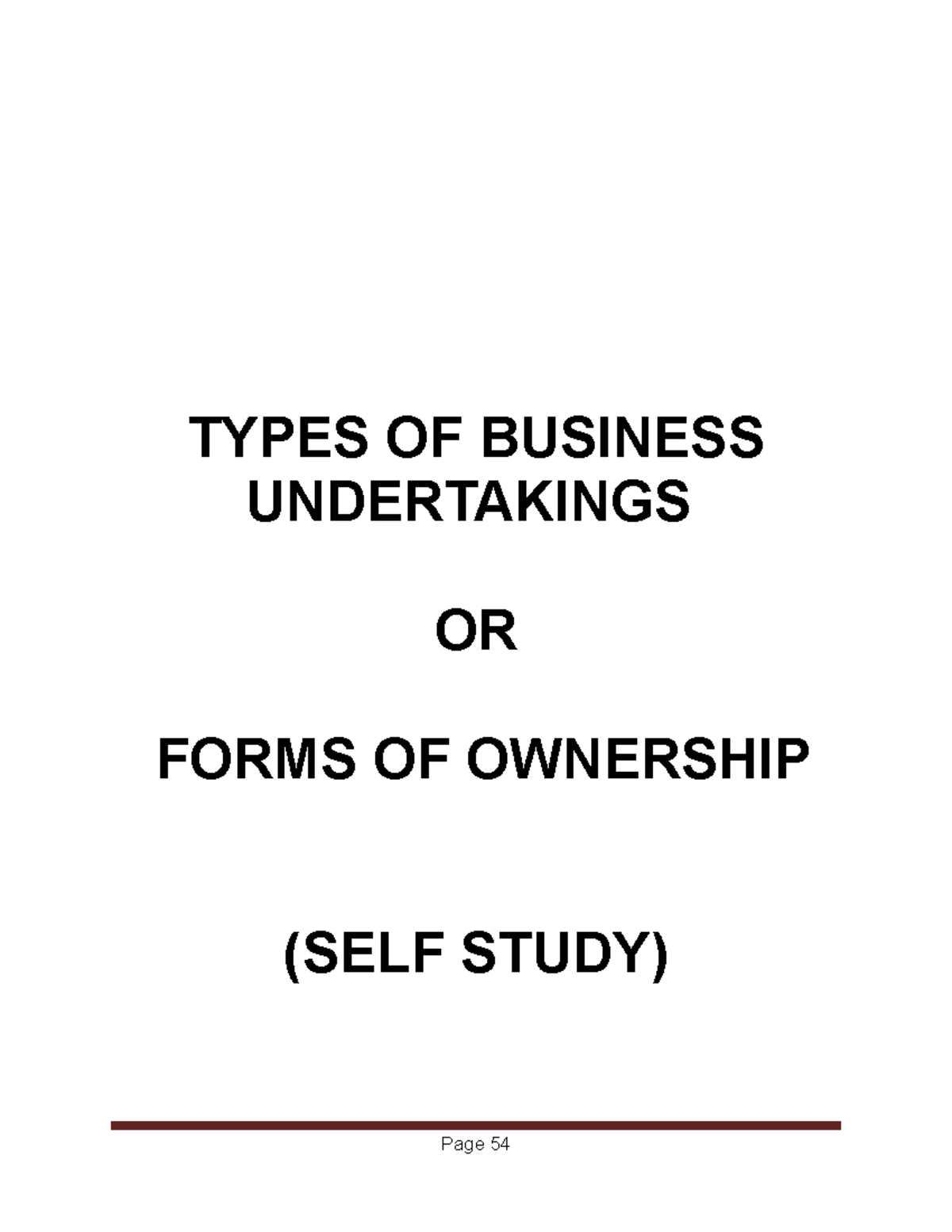 Theme 6 Business Undertakings - TYPES OF BUSINESS UNDERTAKINGS OR FORMS ...
