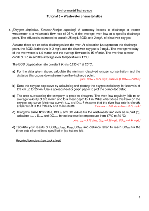 Week 6 tasks - Tutorial Questions for Process Control - CP411 - Strath ...