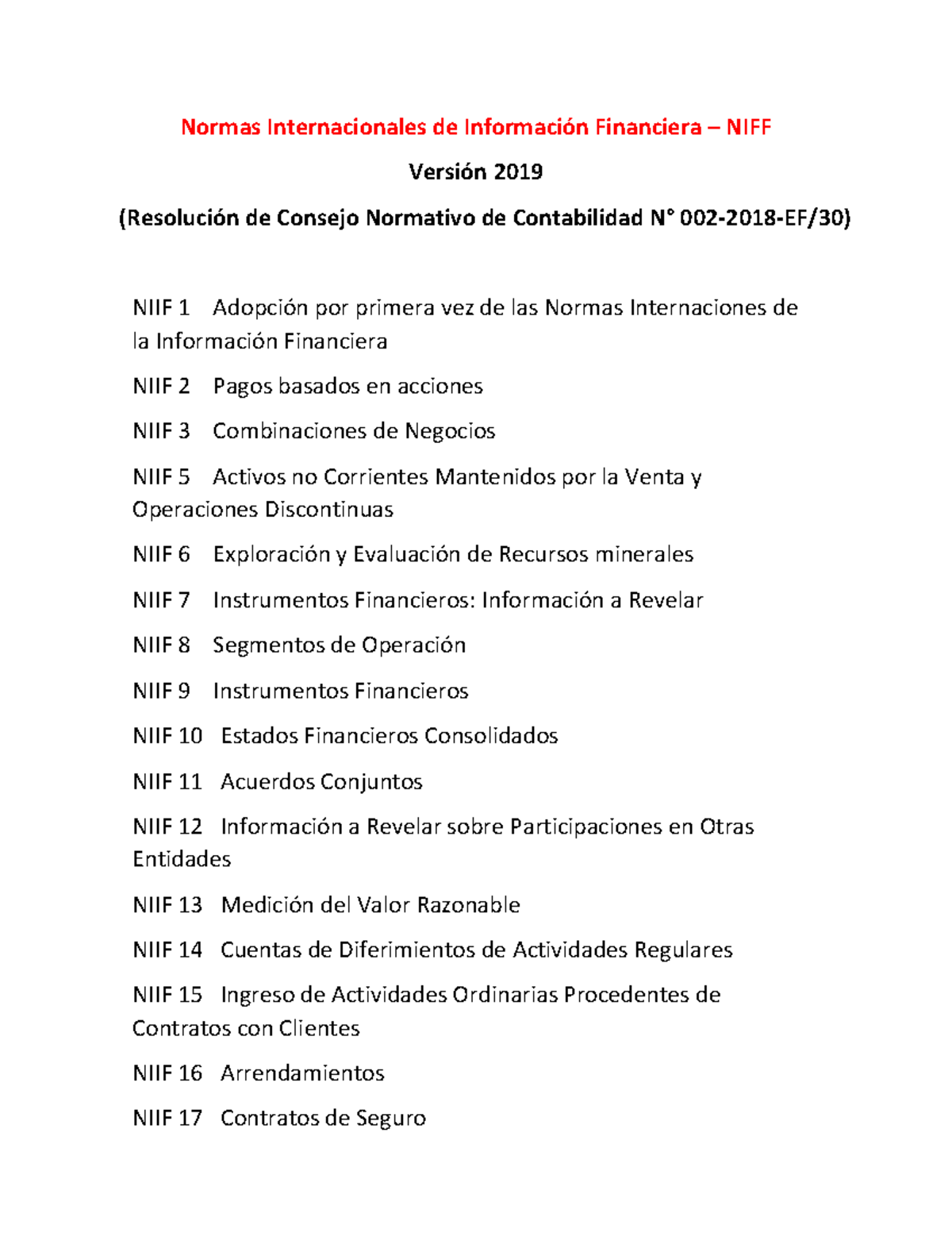 NIFF Y NIC Vigentes - APUNTES - Normas Internacionales de Información ...