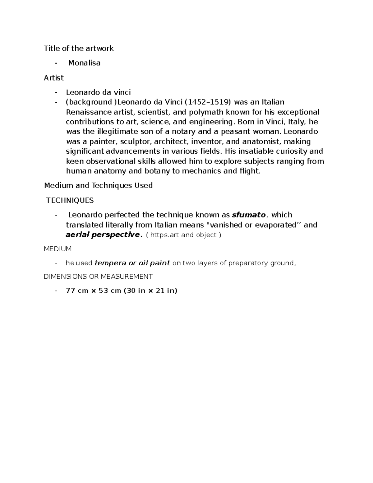 Monalisa - hdusjs - Title of the artwork - Monalisa Artist - Leonardo ...