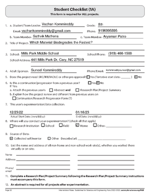 1 Checklist for Adult Sponsor - Adult Sponsor’s Printed Name Signature ...