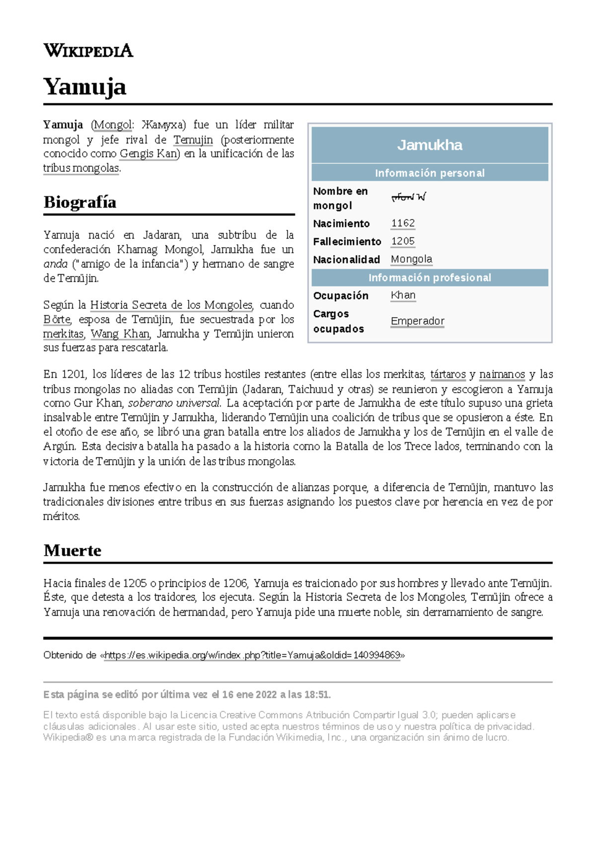 Yamuja - Biografía Yamuja nació en Jadaran, una subtribu de la ...
