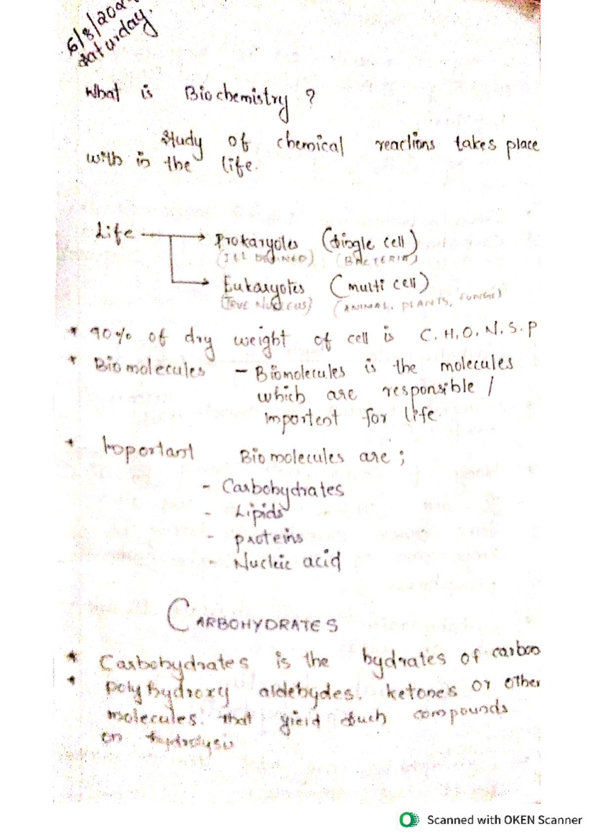 Biochemistry first'year bsc - Bsc.nursing - Studocu