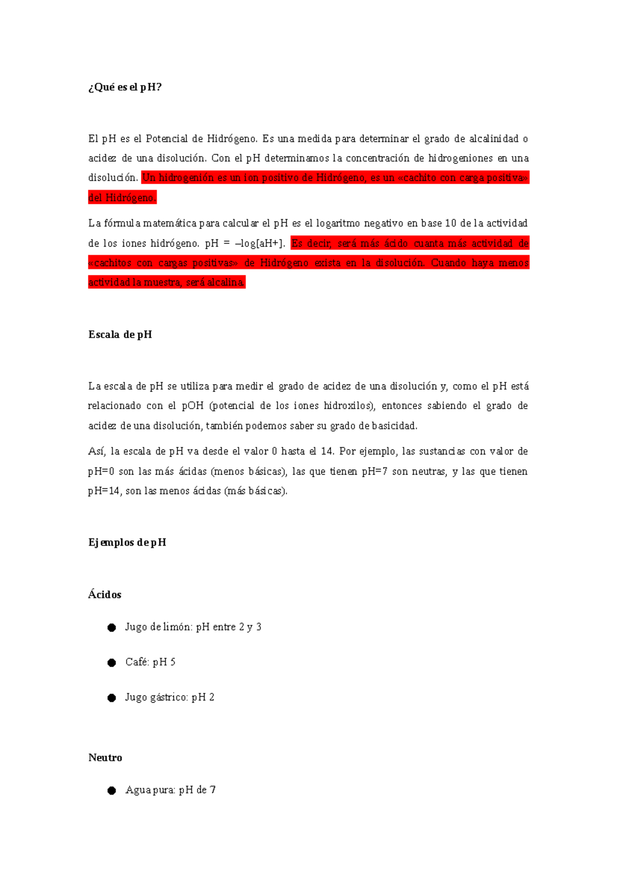 Ph - Potencial de hidrogeniones - ¿Qué es el pH? El pH es el Potencial ...