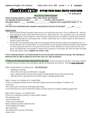Copy of Chapters 23 and 24 Indiv Notes - Schoology Frankenstein 2021 ...