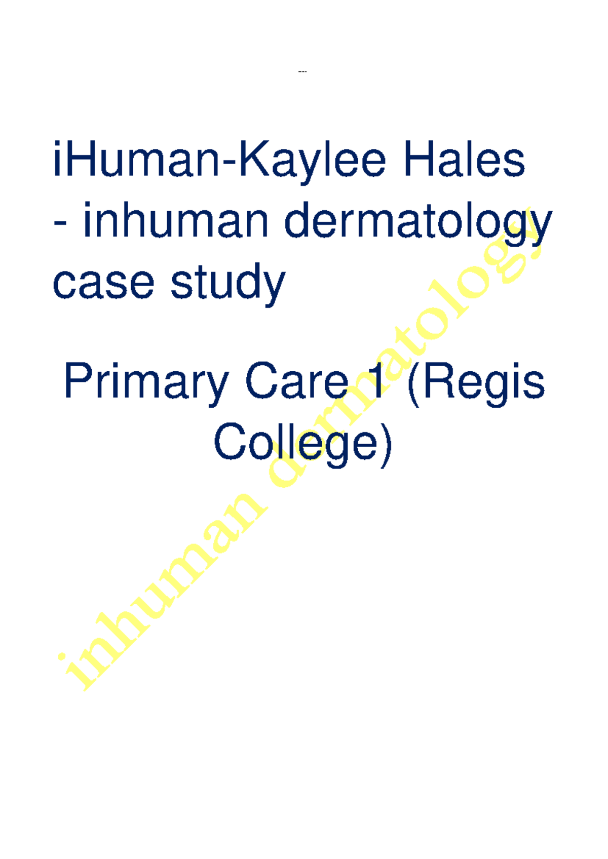 Ihuman-kaylee-hales-ihuman-dermatology-case-study - iHuman-Kaylee Hales - inhuman dermatology ...