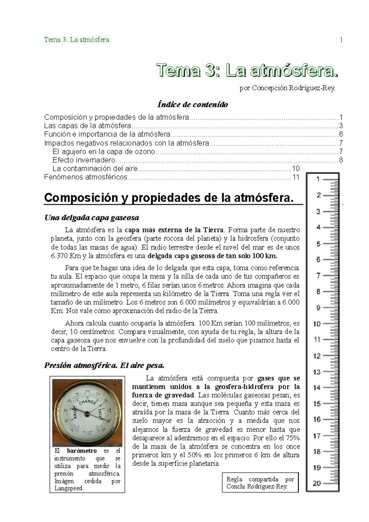 1 Tema 03 La atmosfera - Prácticas. - Tema 3: La atmósfera. 1 Tema 3 ...