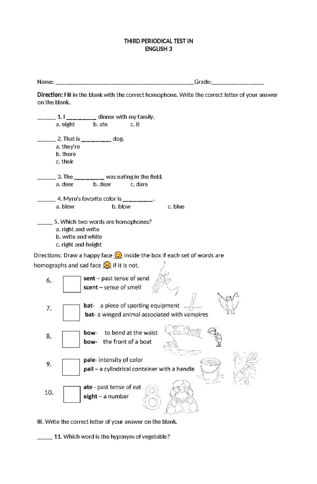 English 3 Q3 PT - daily lesson plan - THIRD PERIODICAL TEST IN ENGLISH ...
