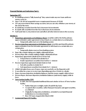 FINA 4000 Exam 3 - Professor: Ralph Steuer - FINA 4000: Exam 3 Chapter ...