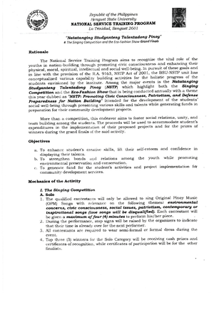 Lesson 1 Introduction OF NSTP (R.A. NO. 9163) - Prelim coverage ...