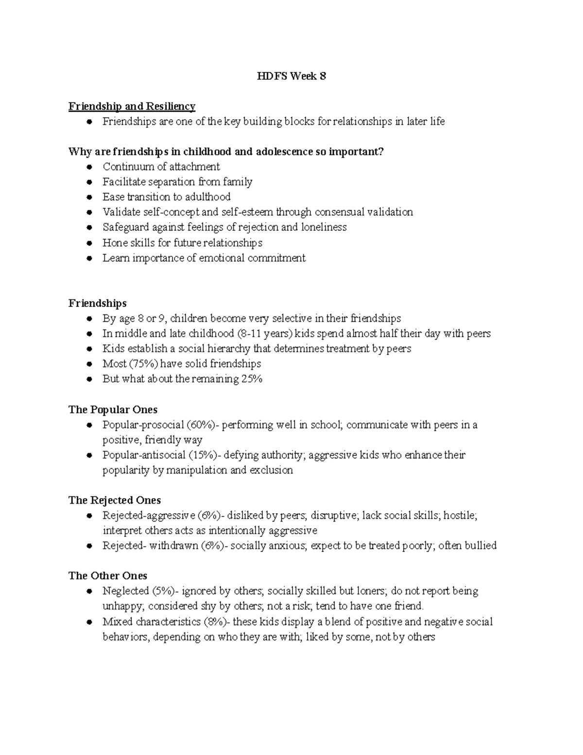 HDFS Week 8 - Molly Countermine - HDFS Week 8 Friendship and Resiliency ...